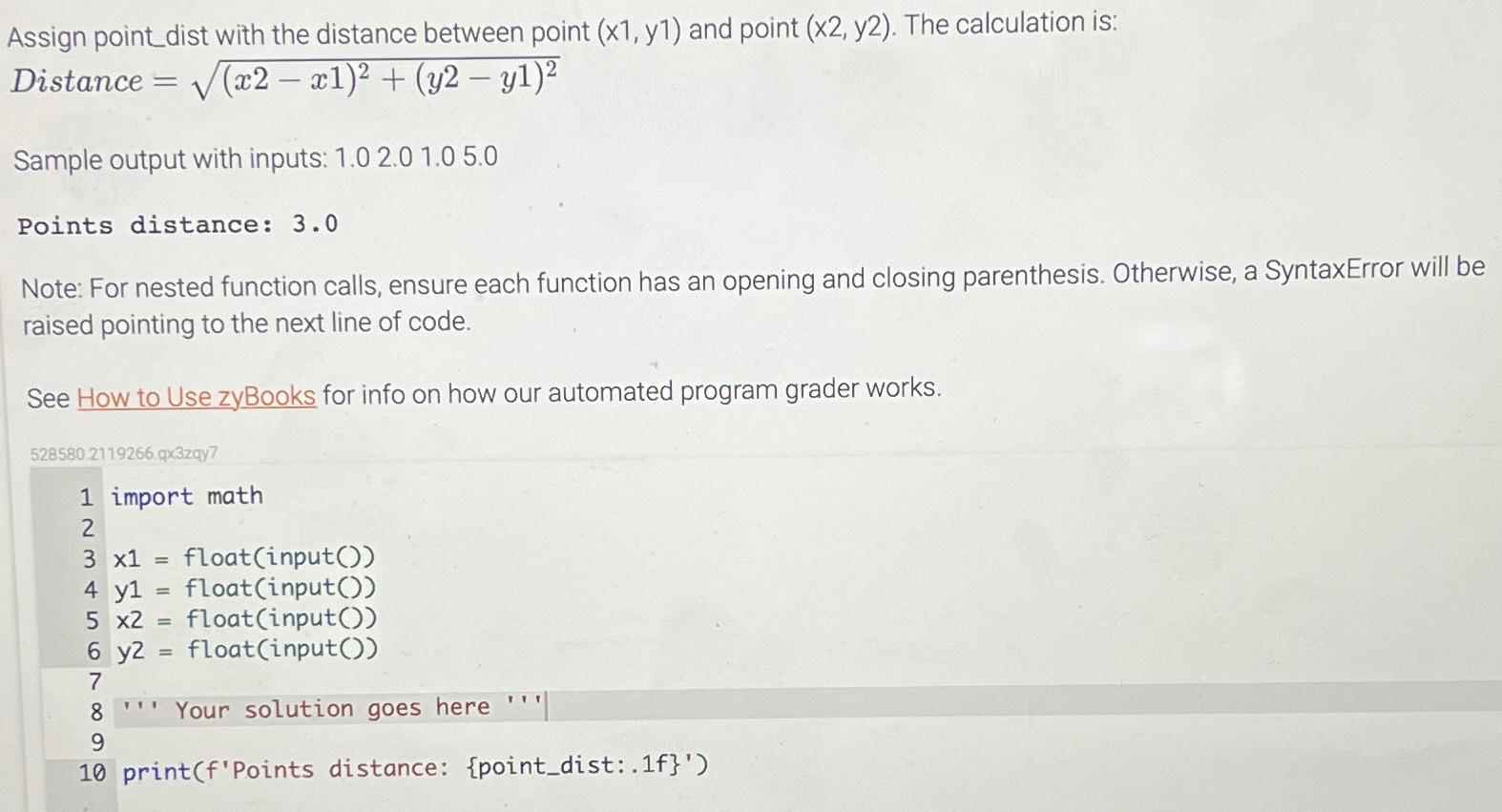 Solved Assign point dist with the distance between point | Chegg.com