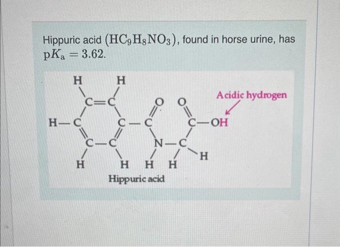 Solved Hippuric acid (HC9H8NO3), found in horse urine, has | Chegg.com