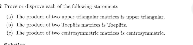Solved 2 Prove or disprove each of the following statements | Chegg.com