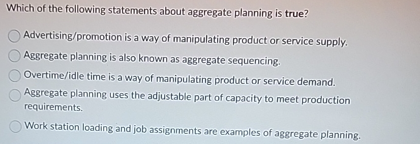 Solved Which of the following statements about aggregate | Chegg.com