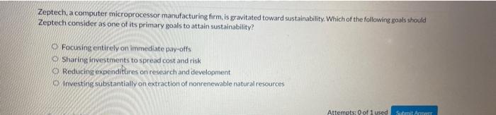 Solved Zeptech, a computer microprocessor manufacturing | Chegg.com