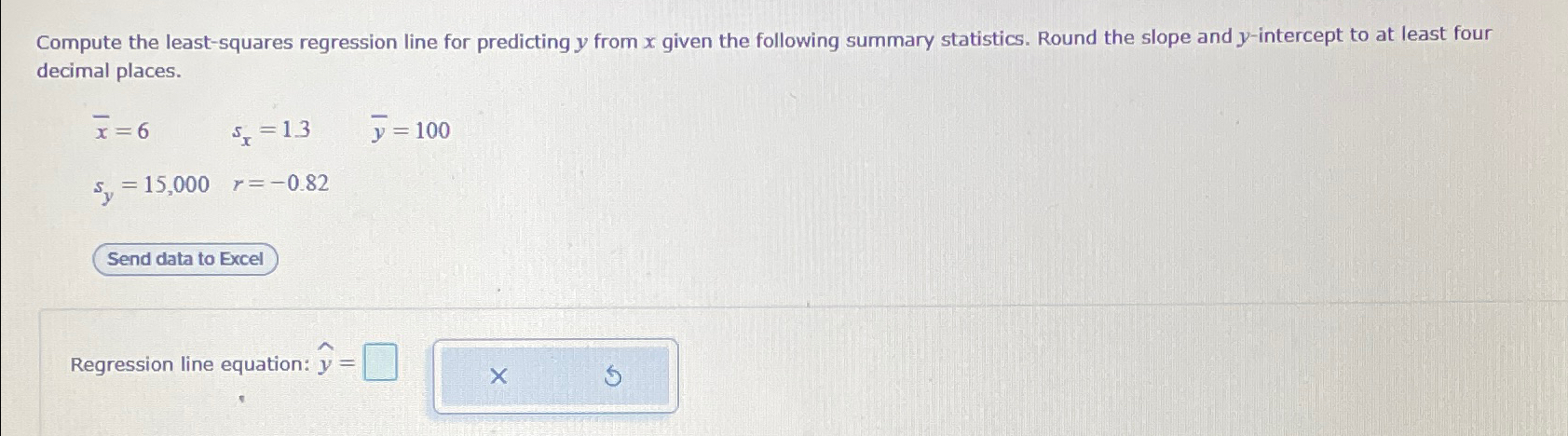 Solved Compute the least-squares regression line for | Chegg.com