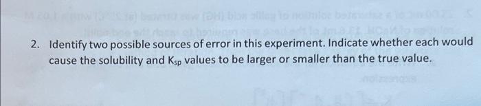 2. Identify two possible sources of error in this | Chegg.com