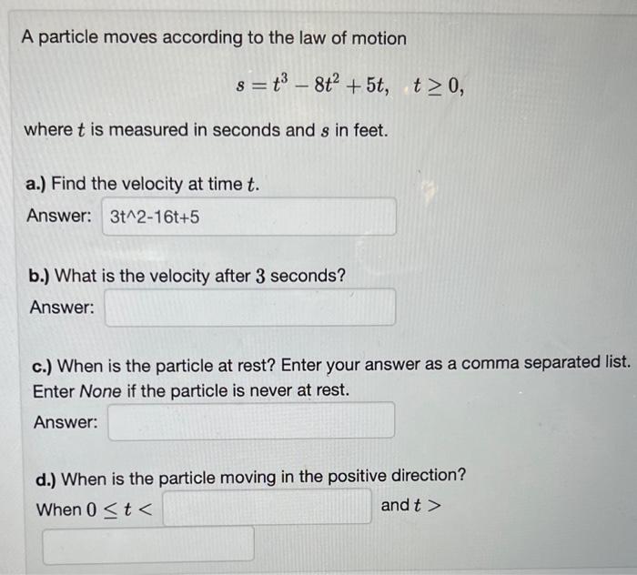 Solved An object moves along the y axis (marked in feet) so | Chegg.com