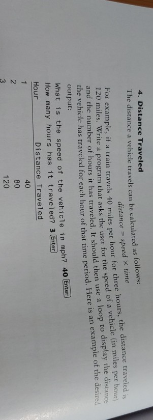 Solved speed x time 4. Distance Traveled The distance a | Chegg.com