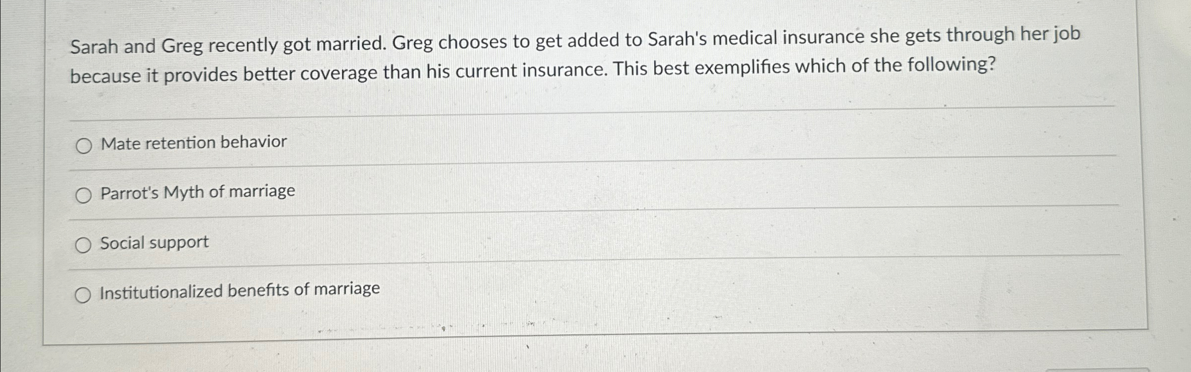 Solved Sarah and Greg recently got married. Greg chooses to | Chegg.com