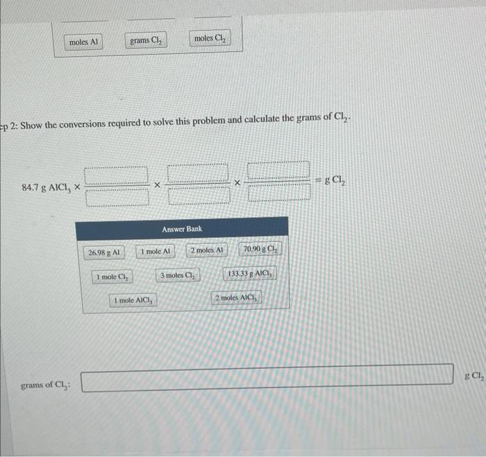 Solved How many grams of Cl2 are needed to form 84.7 g of | Chegg.com