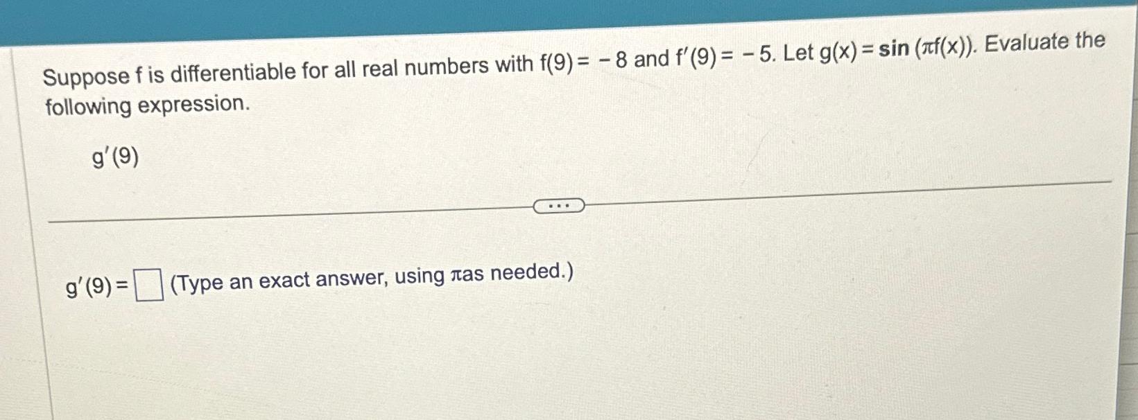 Solved Suppose f ﻿is differentiable for all real numbers | Chegg.com