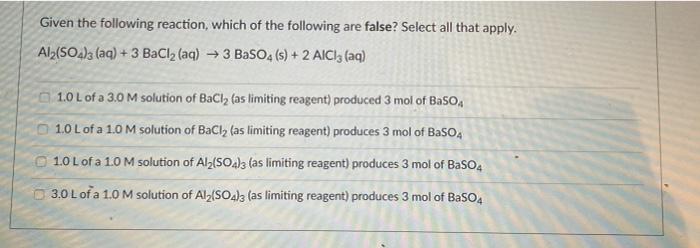 Solved stoichiometry and limiting reagent for | Chegg.com