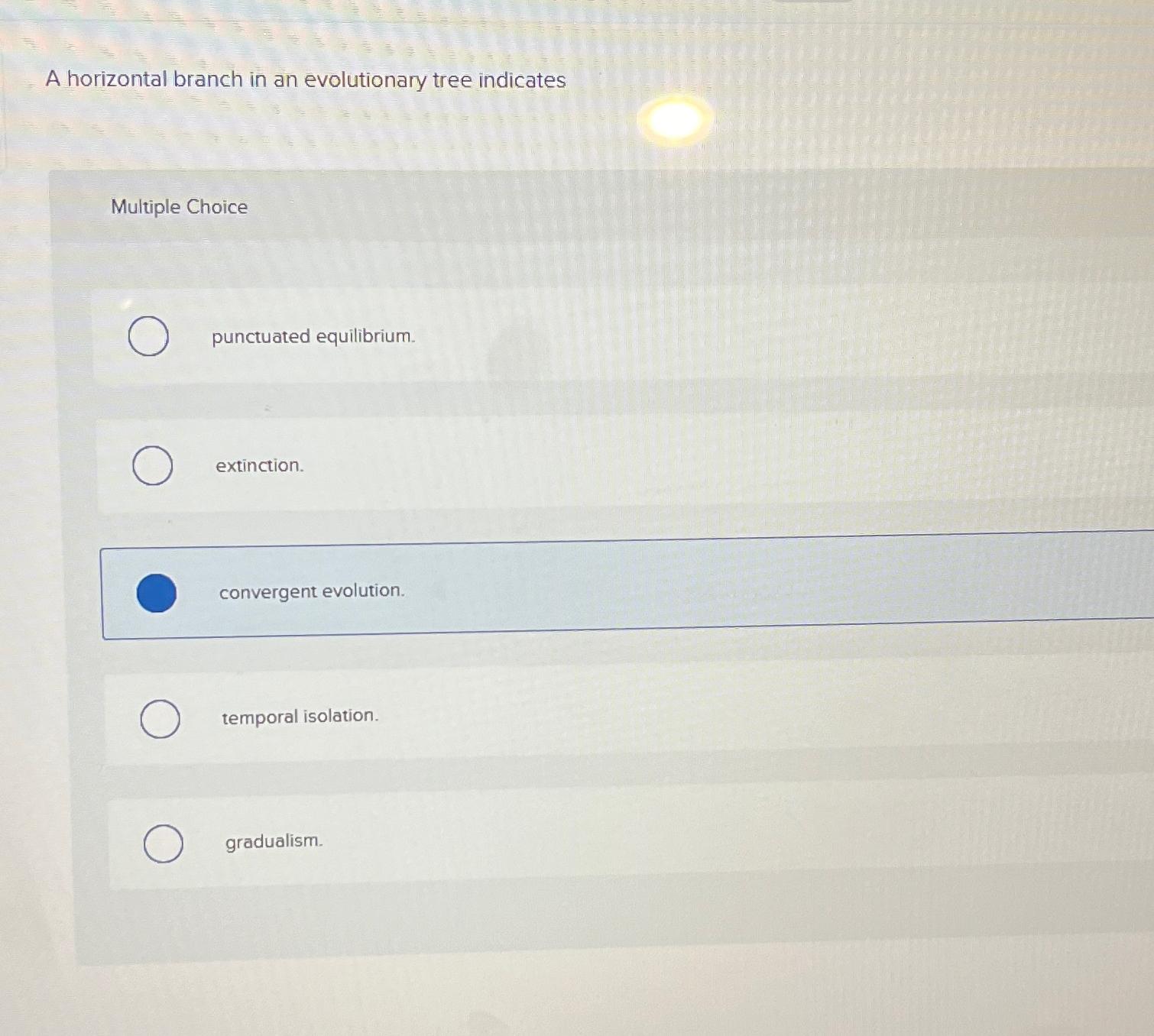 Solved A horizontal branch in an evolutionary tree | Chegg.com