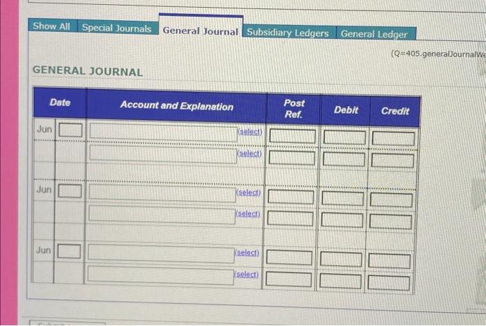 The tables are in order from special journals, | Chegg.com