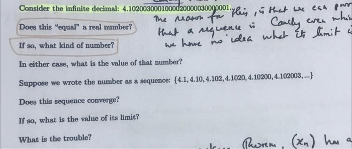 Solved Consider the infinite decimal: | Chegg.com