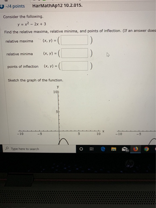 Solved HarMathAp12 10.2.015. /4 points Consider the | Chegg.com