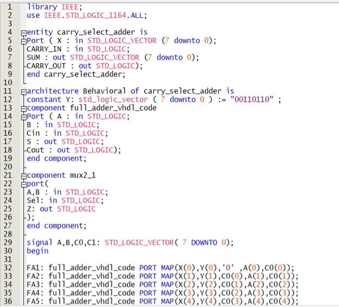 Solved 1 library IEEE; 2 use IEEE.STD_LOGIC_1164.ALL; 3 4 | Chegg.com