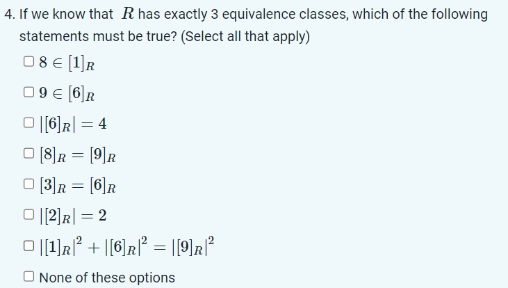 Solved Let A={1,2,3,4,5,6,7,8,9} ﻿and R ﻿be an equivalence | Chegg.com