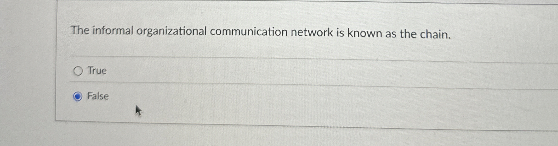 Solved The informal organizational communication network is | Chegg.com