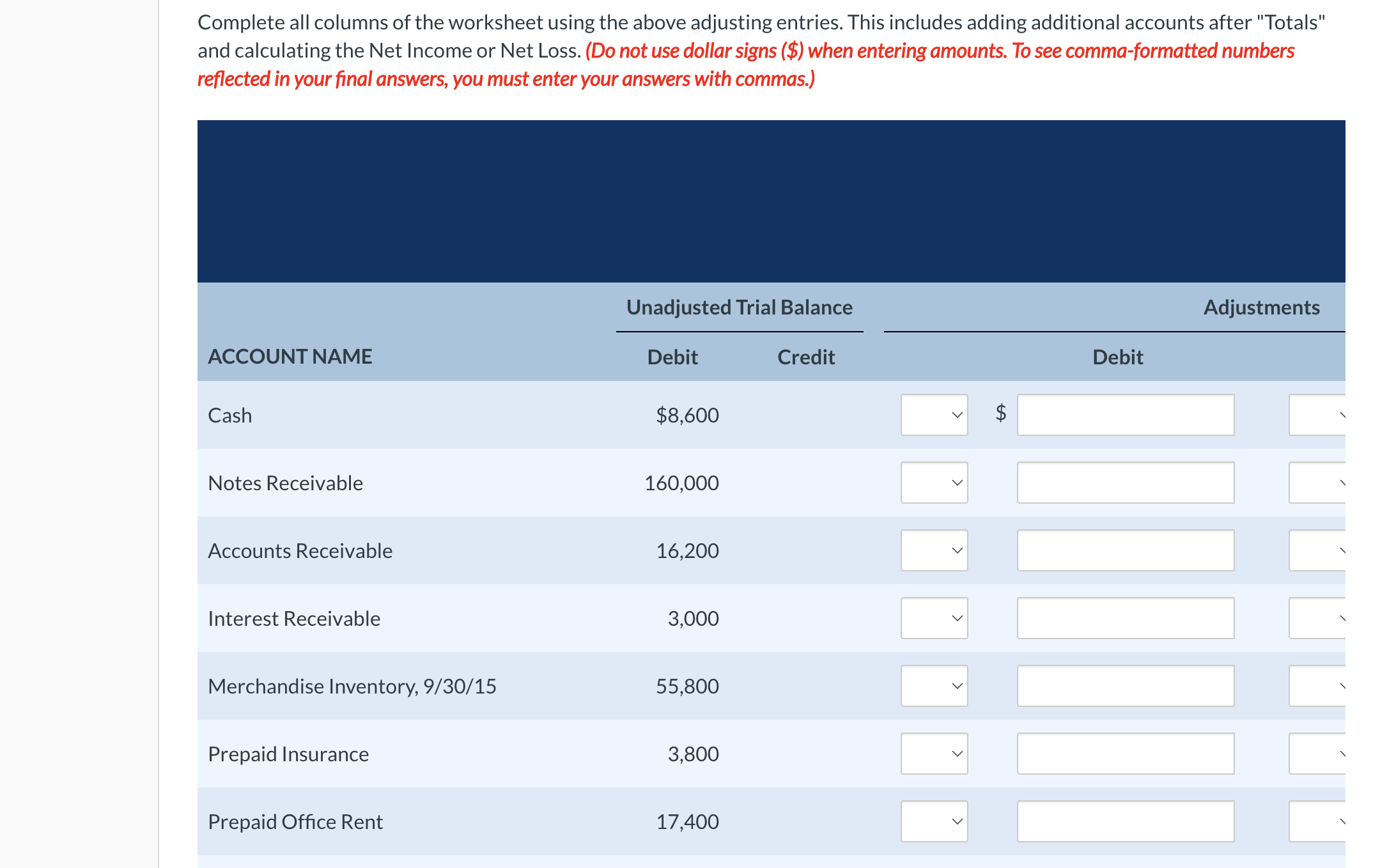 Complete all columns of the worksheet using the above | Chegg.com