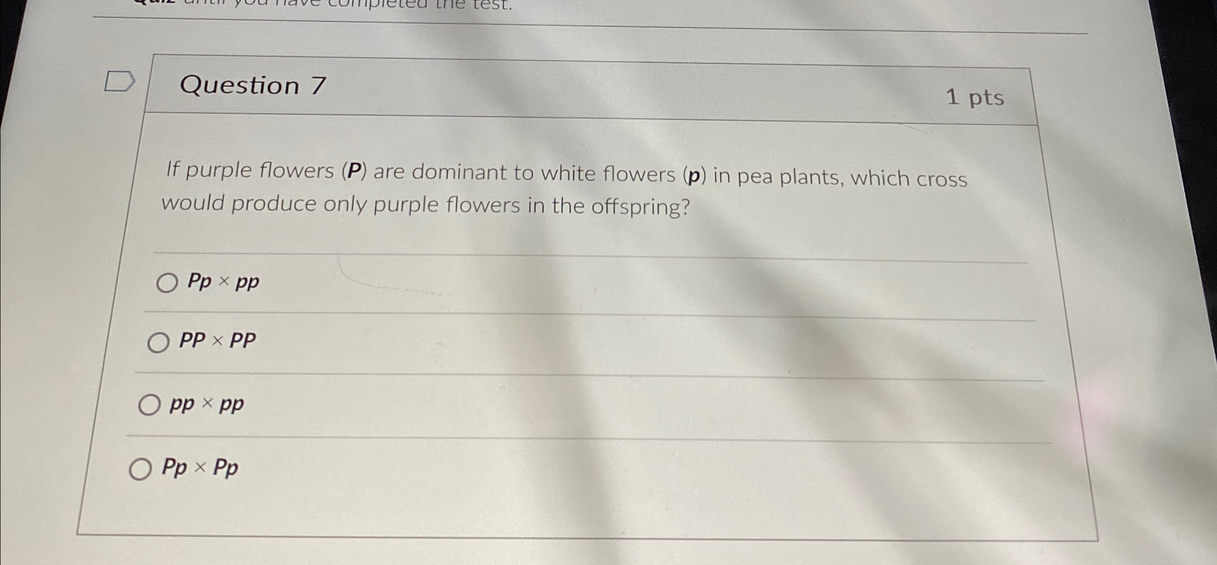 Solved Question 71 ﻿ptsIf purple flowers (P) ﻿are dominant | Chegg.com