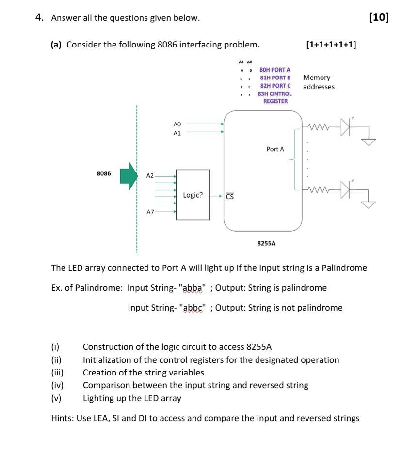 Solved (a) Consider the following 8086 interfacing problem. | Chegg.com