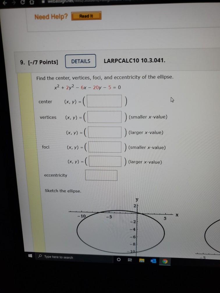 Solved webassign.net Need Help? Read It 9. [-17 Points] | Chegg.com