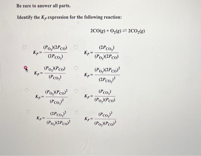 Solved Be sure to answer all parts. Identify the KP | Chegg.com
