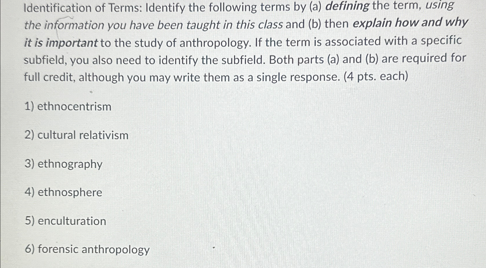 Solved Identification of Terms: Identify the following terms | Chegg.com