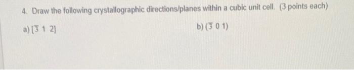 Solved 4. Draw the following crystallographic | Chegg.com