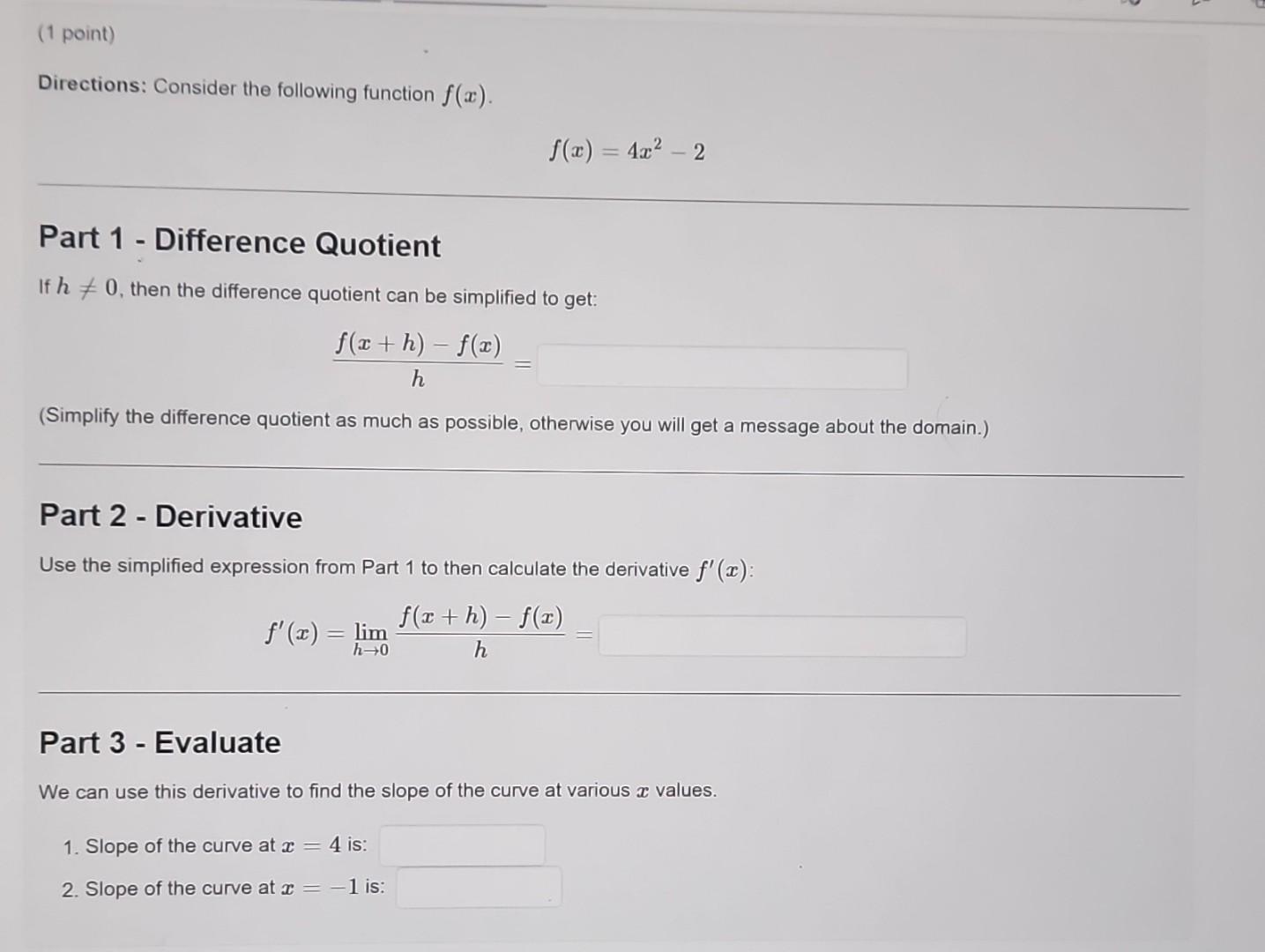 Solved Directions: Consider the following function f(x). | Chegg.com