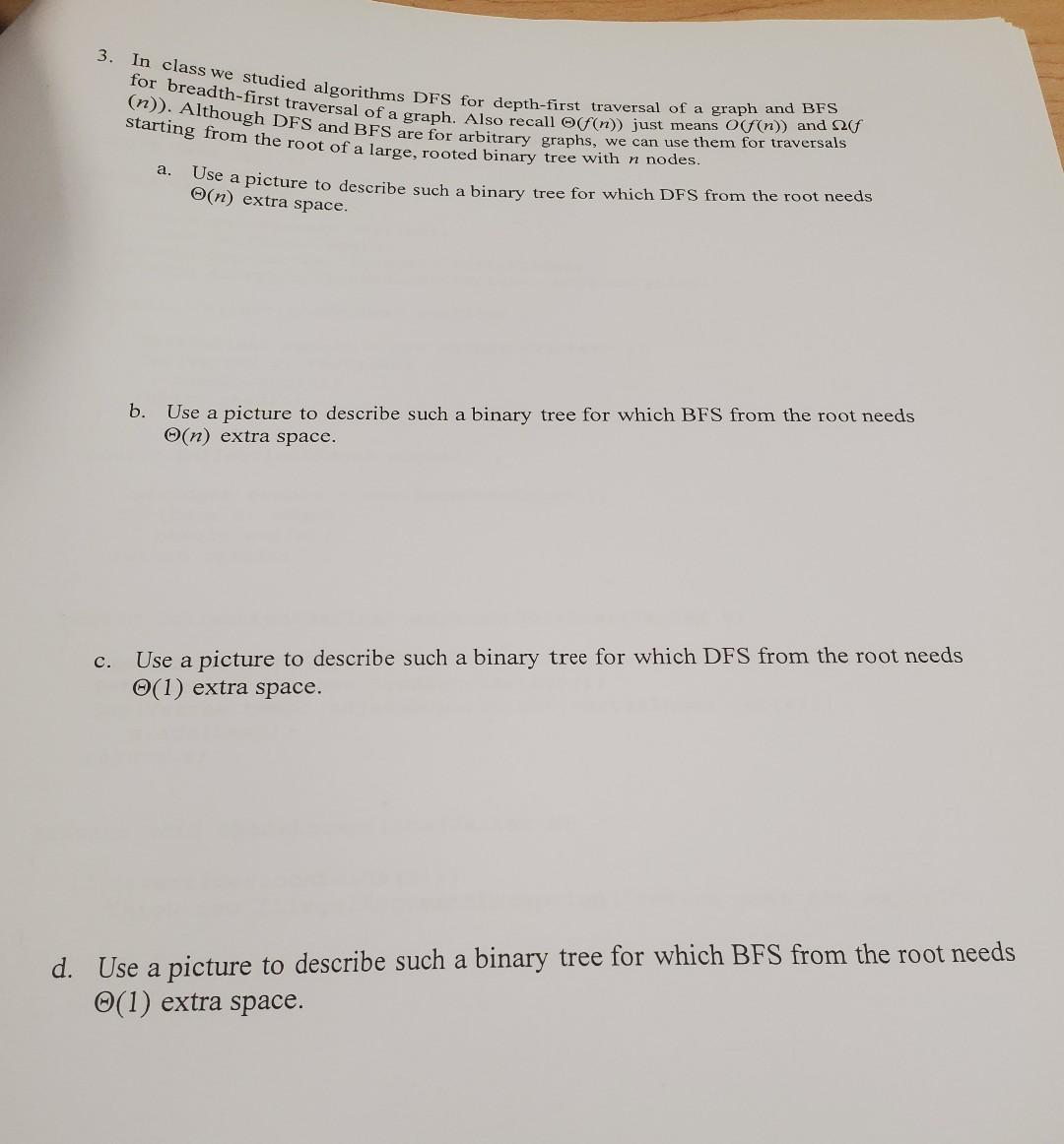 Solved b. Use a picture to describe such a binary tree for | Chegg.com