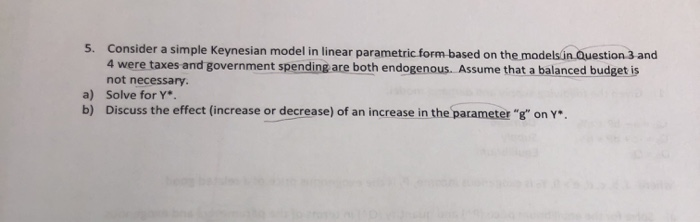 Solved Consider a simple Keynesian model in linear | Chegg.com
