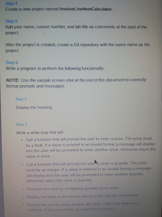 Solved Step 4Create a new project named | Chegg.com