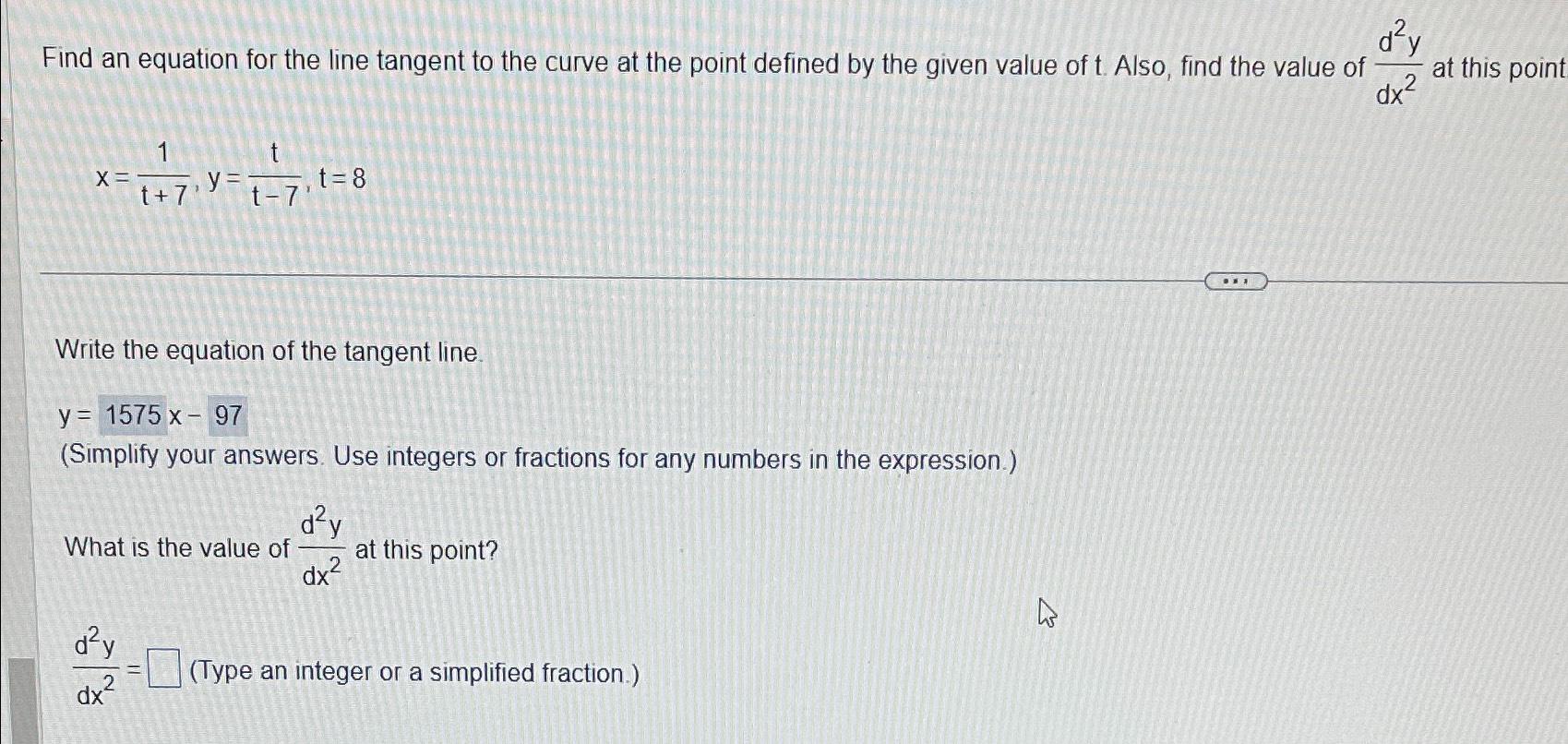 Solved Find an equation for the line tangent to the curve at | Chegg.com