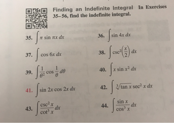 Solved DWO Finding an Indefinite Integral In Exercises | Chegg.com