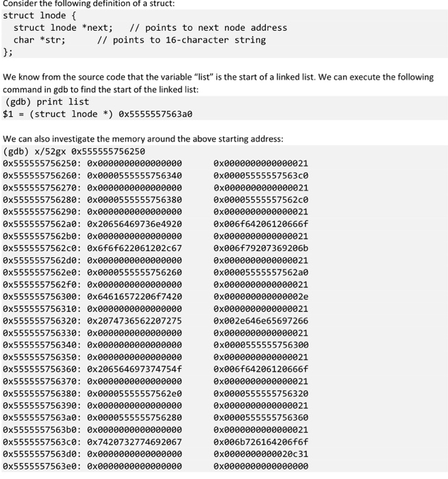 Solved Consider The Following Definition Of A Struct Struct