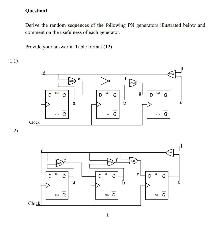 Solved Question1 Derive the random sequences of the | Chegg.com