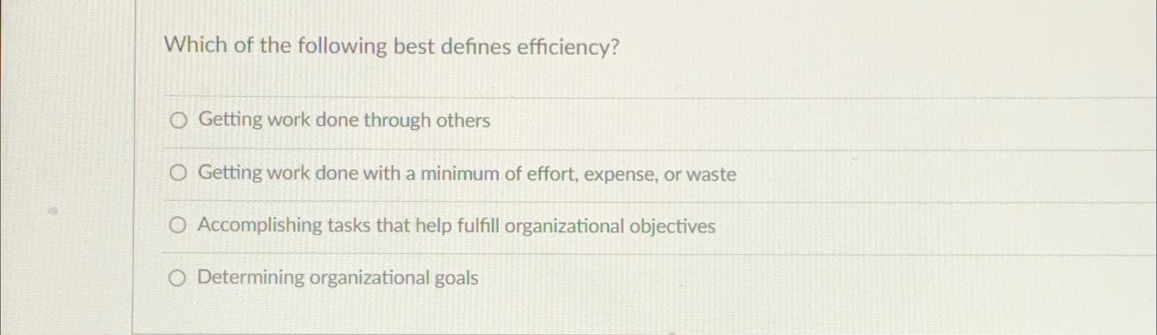 Solved Which of the following best defines | Chegg.com