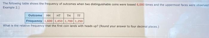 Solved The following table shows the frequency of outcomes | Chegg.com
