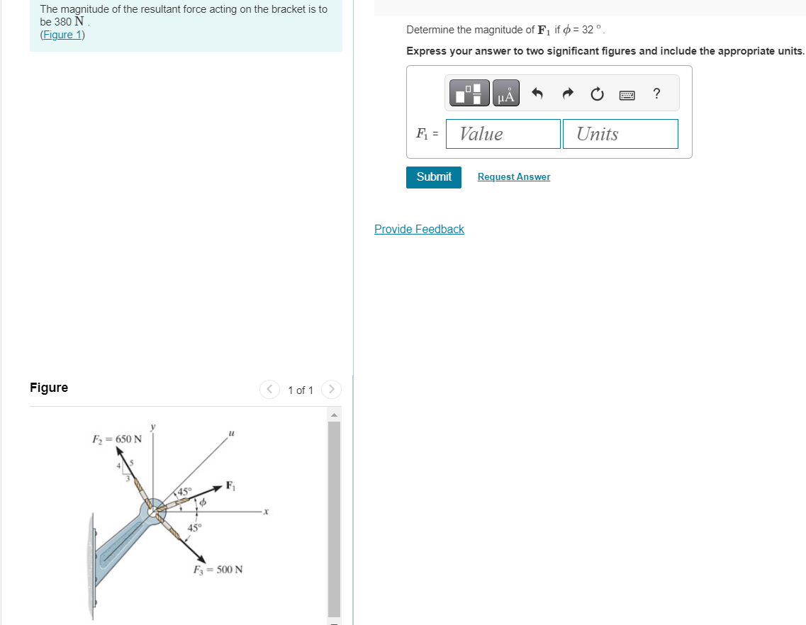 Solved The magnitude of the resultant force acting on the | Chegg.com