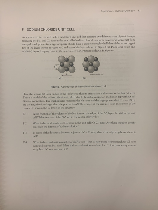 56 EXPERIMENT 9 | Crystal Structure Procedure A. | Chegg.com