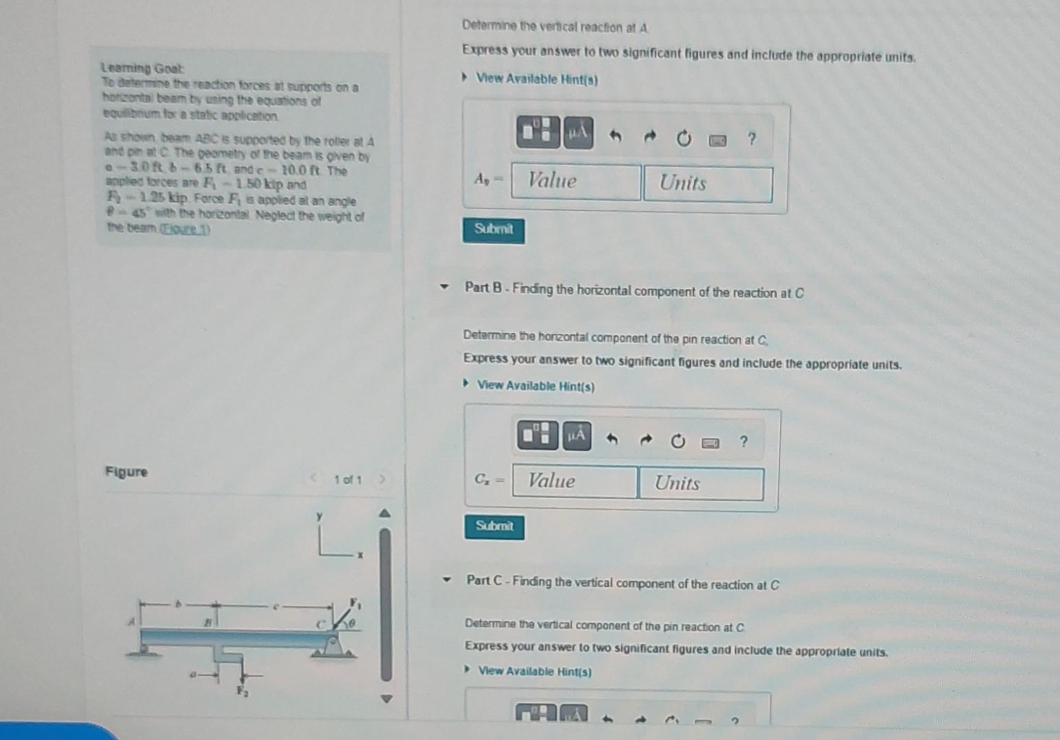 Solved Determine the vertical reaction at A learning Goot: | Chegg.com