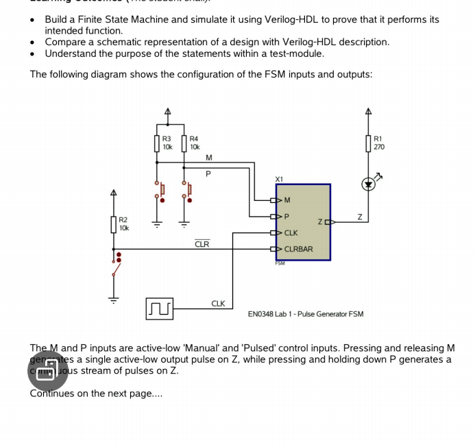 Build a Finite State Machine and simulate it using | Chegg.com