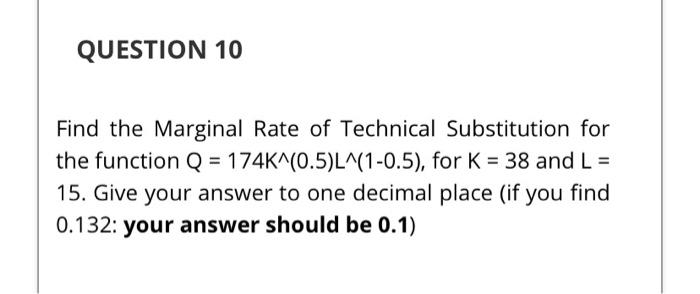 Solved Find the Marginal Rate of Technical Substitution for | Chegg.com