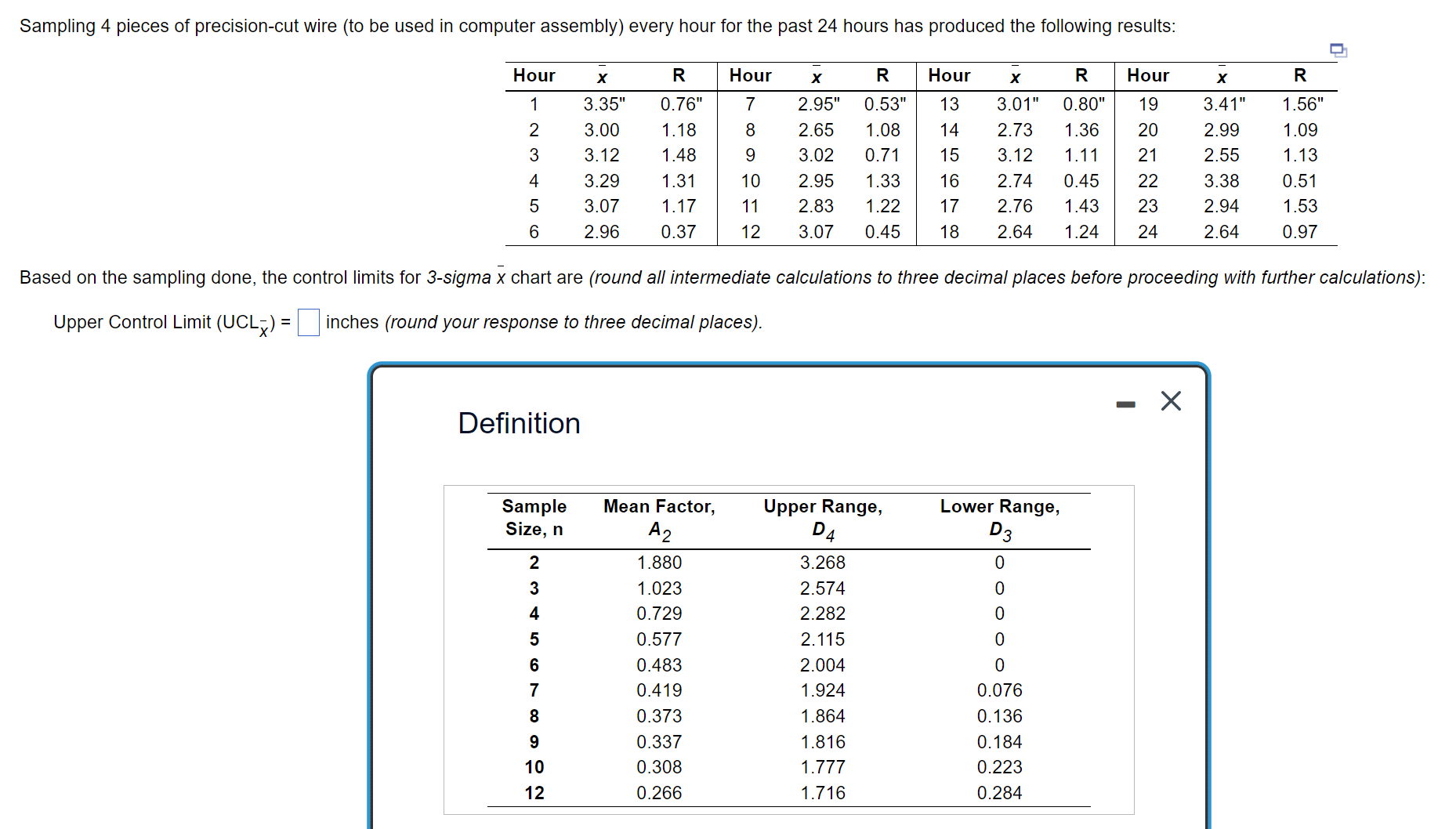 Solved Sampling 4 ﻿pieces of precision-cut wire (to be used | Chegg.com