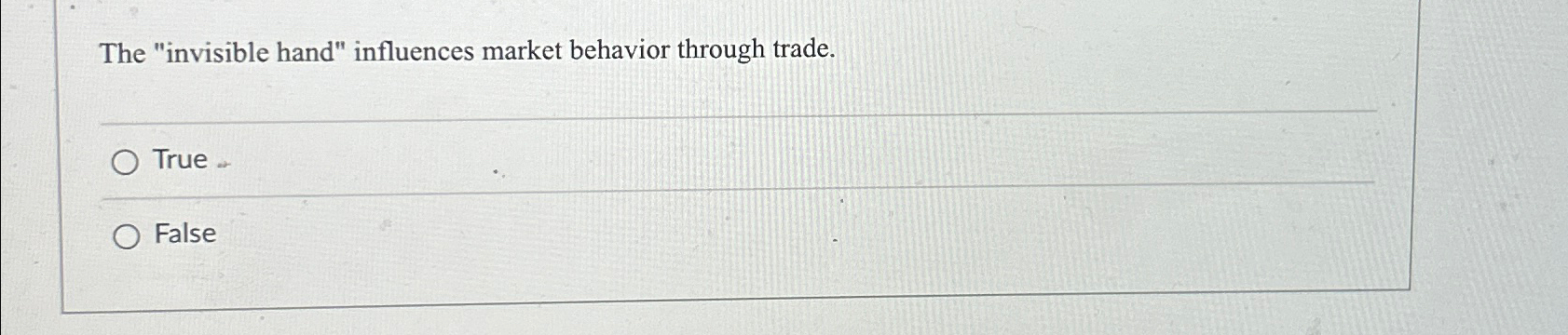 Solved The "invisible hand" influences market behavior | Chegg.com