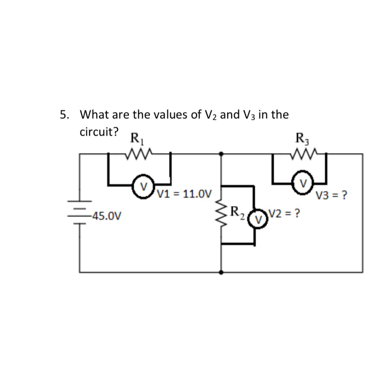 Solved What are the values of V2 ﻿and V3 ﻿in the | Chegg.com