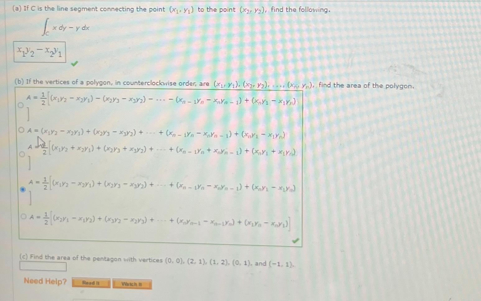 Solved (a) ﻿If C ﻿is the line segment connecting the point | Chegg.com