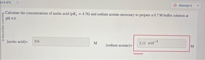 Solved Calculate the concentrations of acetic acid | Chegg.com