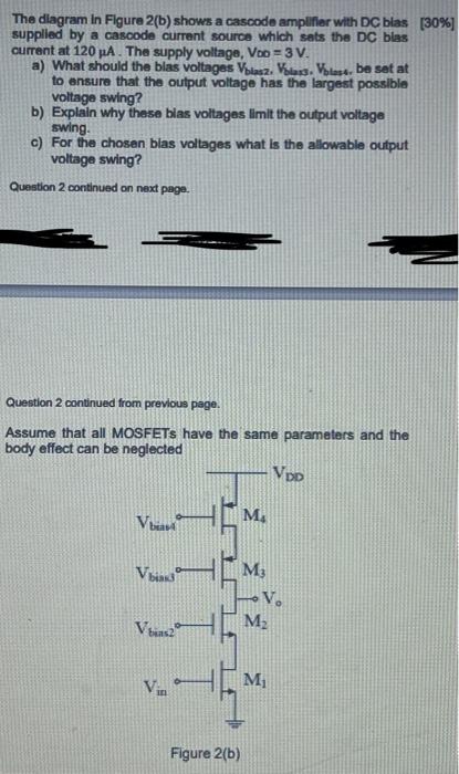 The dlagram in Figure 2(b) shows a cascode amplifier | Chegg.com