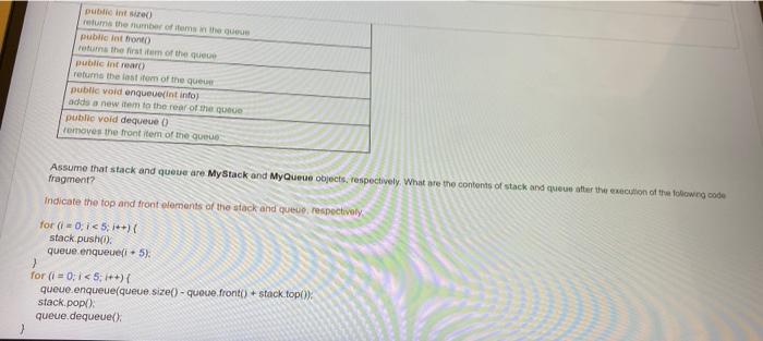 Solved Consider the following definitions of MyStack and | Chegg.com