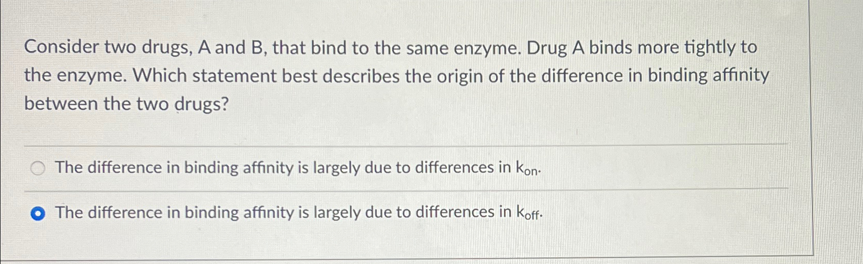 Solved Consider two drugs, A and B, ﻿that bind to the same | Chegg.com